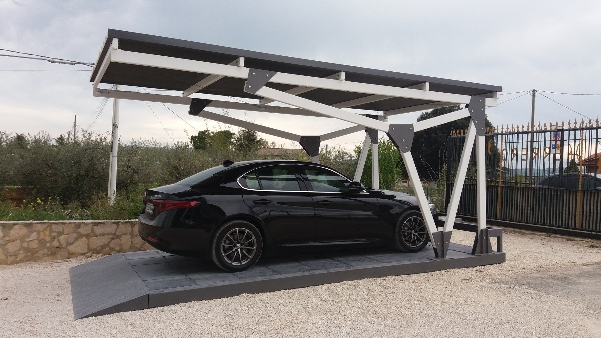 Carport garage auto in metallo certificato