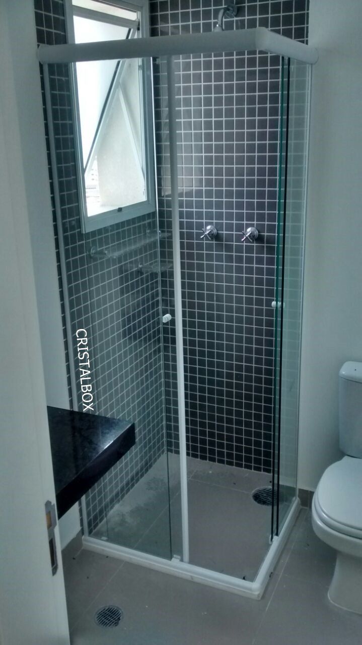 Box para Banheiro de Abrir-Correr-Canto - CRISTALBOX