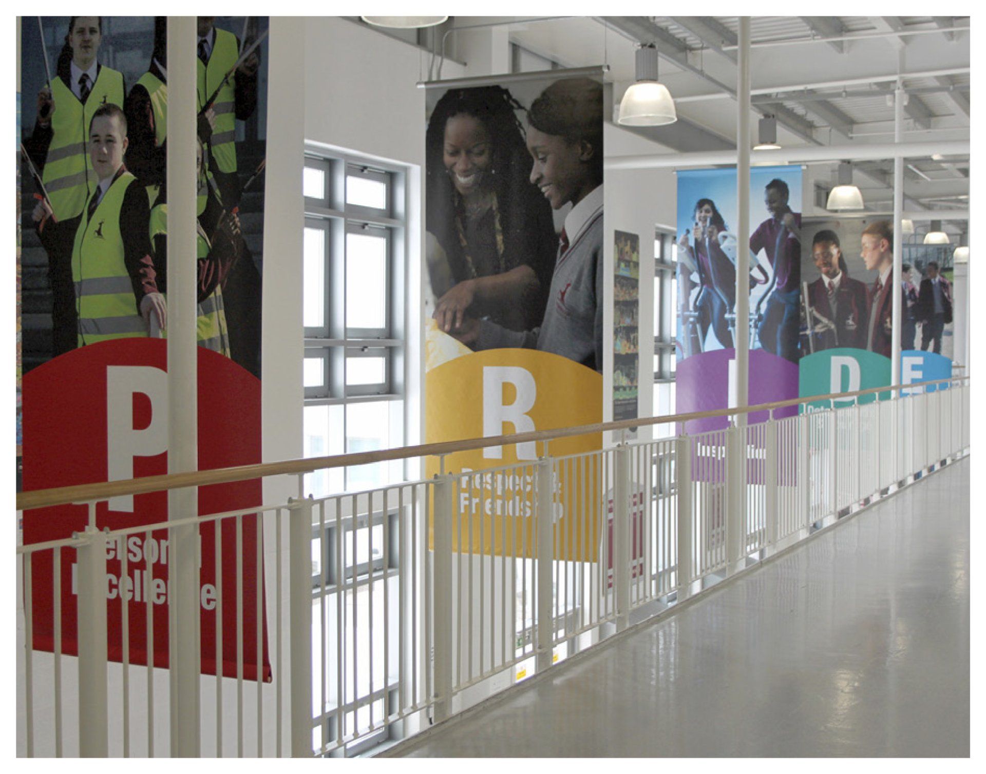 School hanging banners are a great way to presenti﻿ng the schools ethos