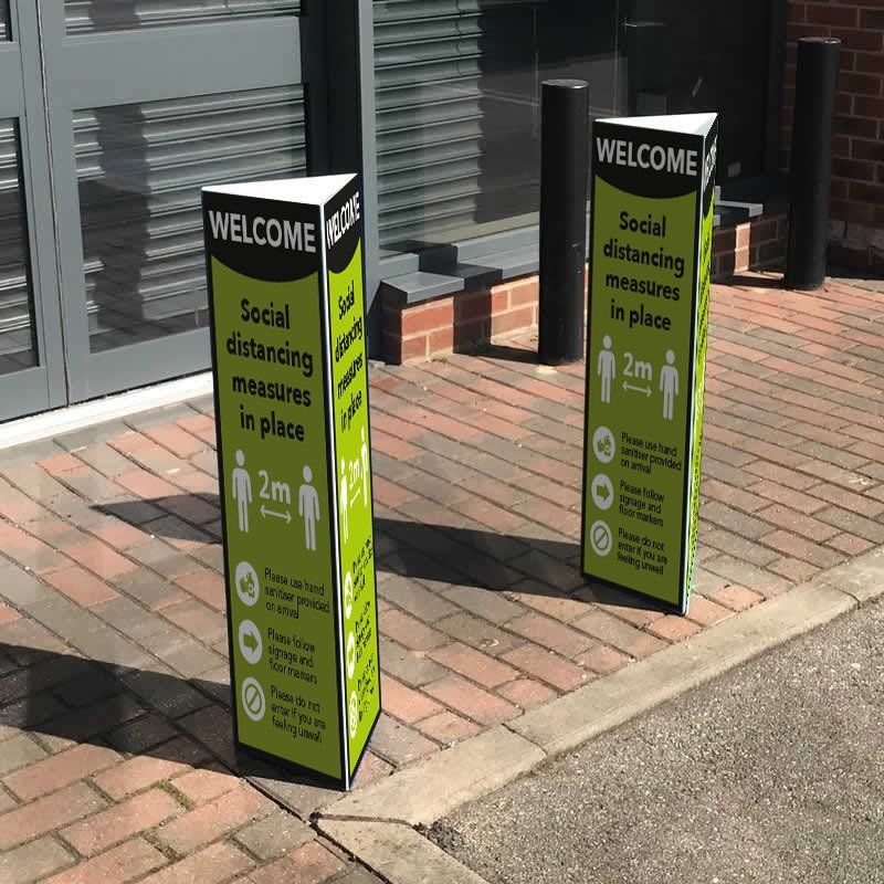 Printed correx bollard covers