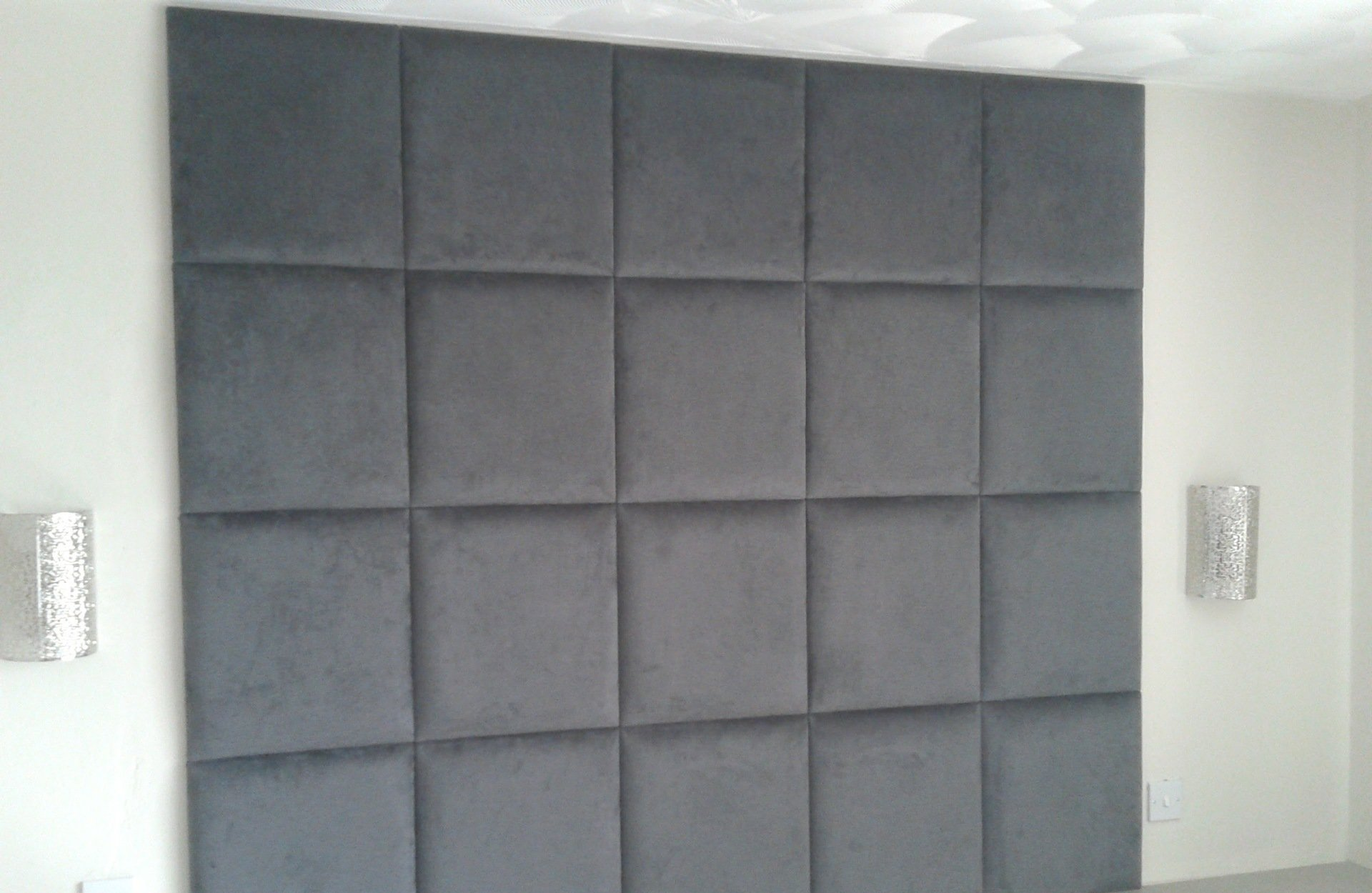 Faux suede wall tiles | The Leicester Headboard Co