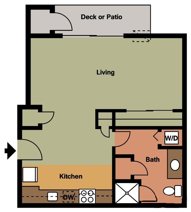 Studio, 1 and 2 Bedroom Floorplans Available!