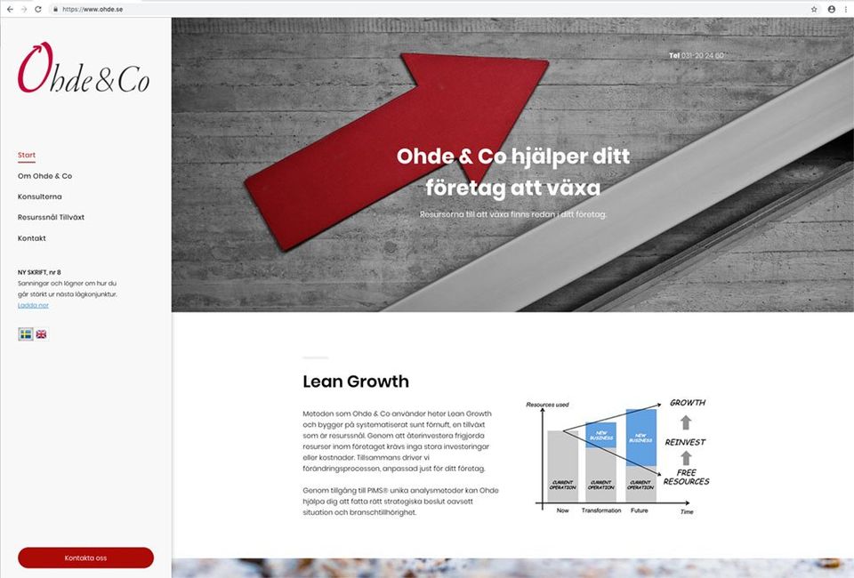 Ny hemsida till Ohde & co i Göteborg