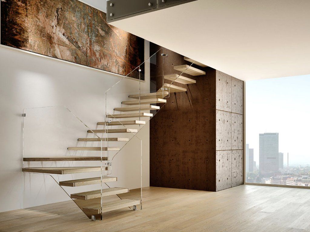 Vendita Scale in Vetro e legno per interni Piemonte :::Linea Legno