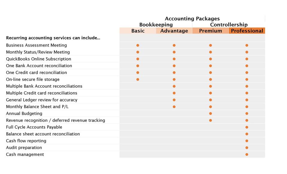 Compare LDG Accounting Packages | Monthly Accounting Packages
