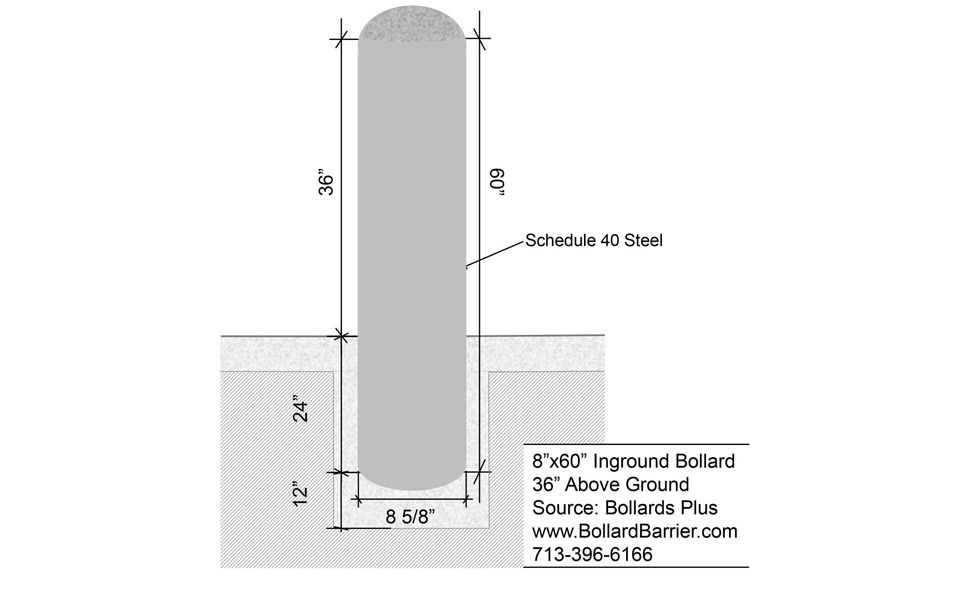 Standard Bollard Foundation Detail