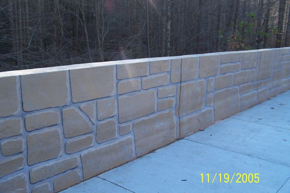 Drive By Gatlinburg's Hand Painted Exterior Retaining and Parapet Walls