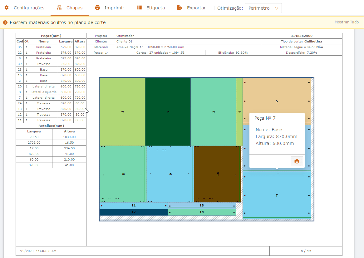 Calculo De Aproveitamento De Chapa - EDUCA