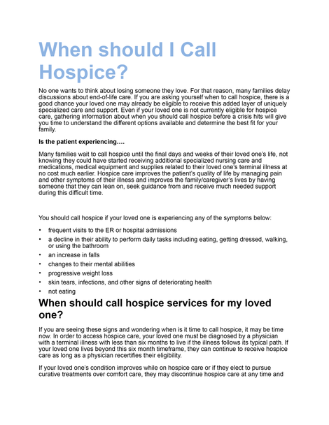 Palliative & Hospice Care