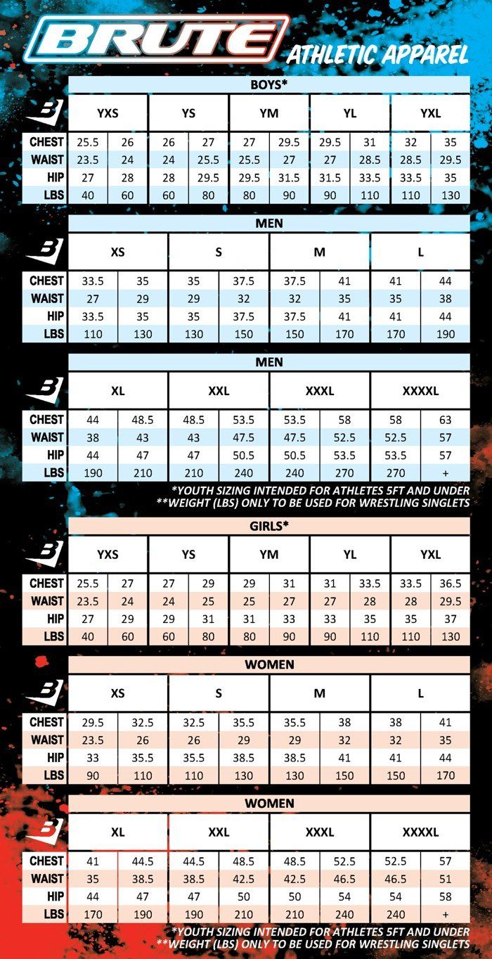 Size Charts | BRUTE Pro Shop
