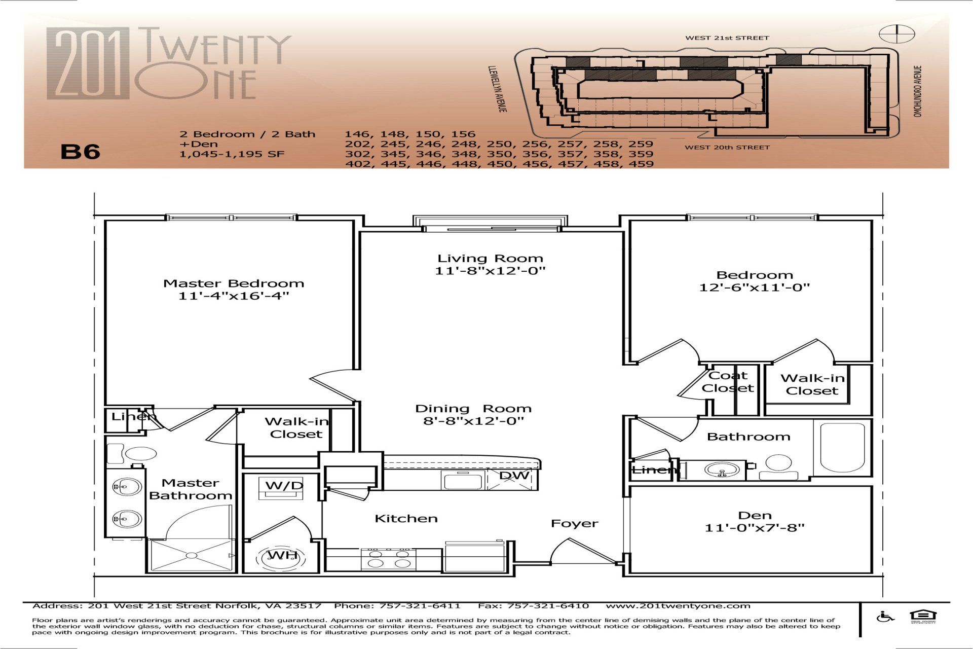 201 Twenty One | Studio, One, and Two-Bedroom Floor Plans