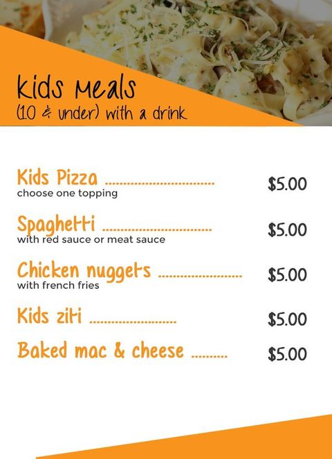 Palio's Pizza Cafe, Azle Menu options