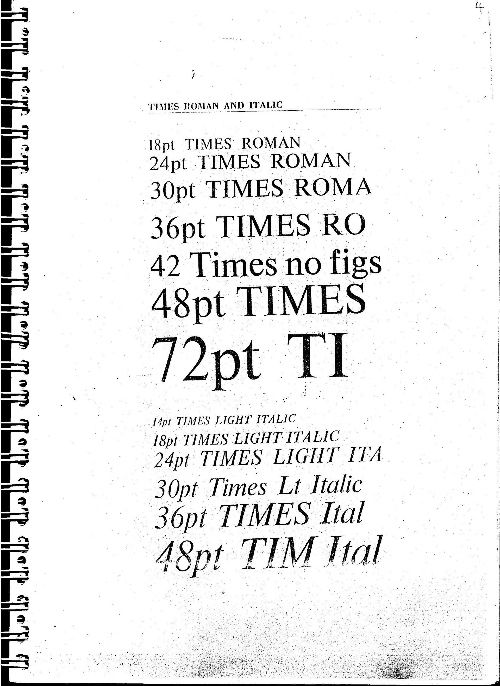 Typeset Fonts