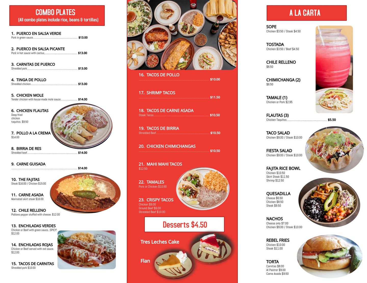 De Leon Foods | Menu | Spokane, Wa