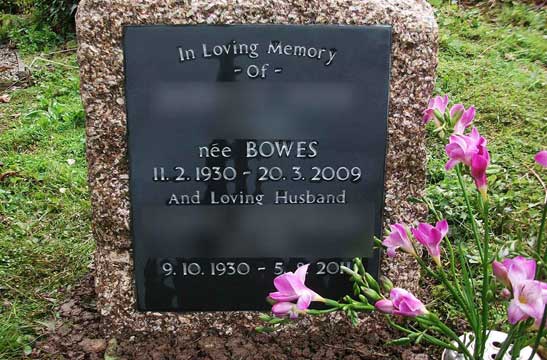 Memorial inscriptions, hand cut raised lead letters Truro, Cornwall ...