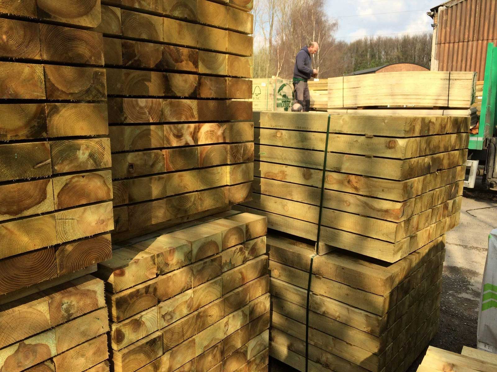 Tanalised sleepers | Timber Specialists (Sheffield) Ltd
