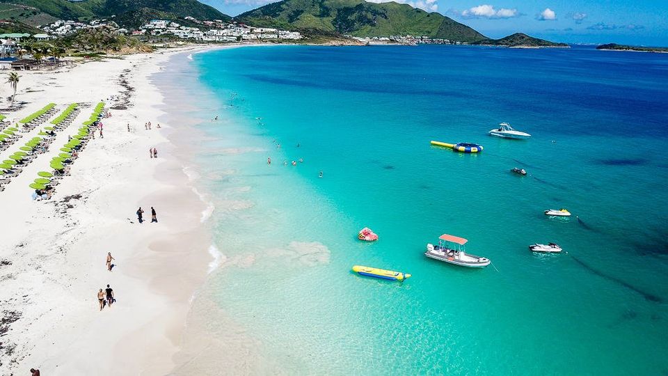 Jet skiing in Orient Beach with Bikini Watersports