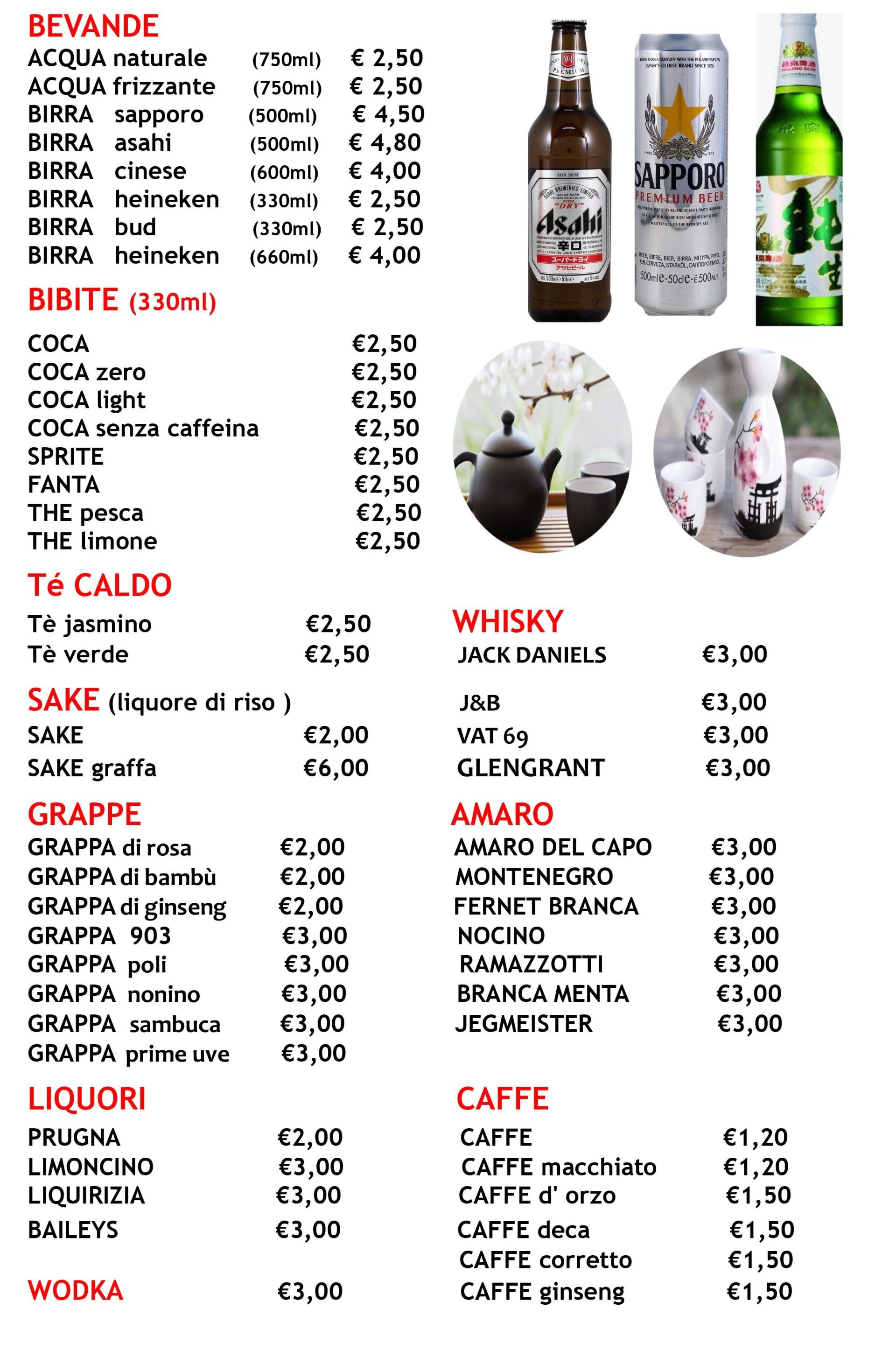 Menù cinese e giapponese da asporto | Modena | Ristorante Ginger