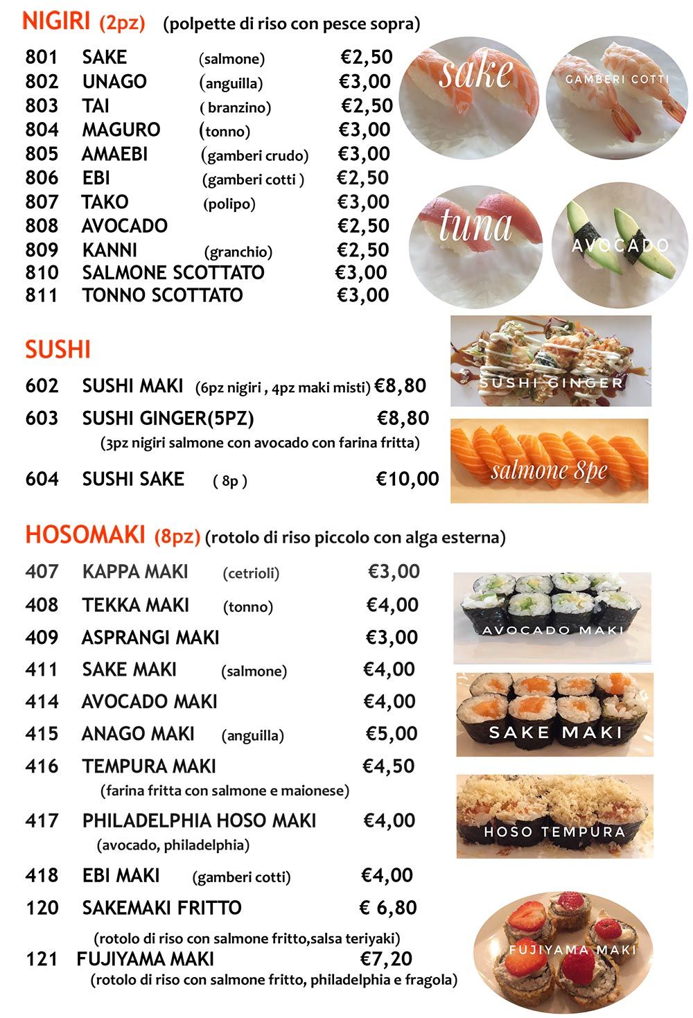 Menù cinese e giapponese da asporto | Modena | Ristorante Ginger