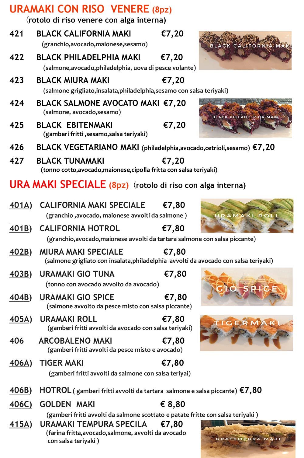 Menù cinese e giapponese da asporto | Modena | Ristorante Ginger