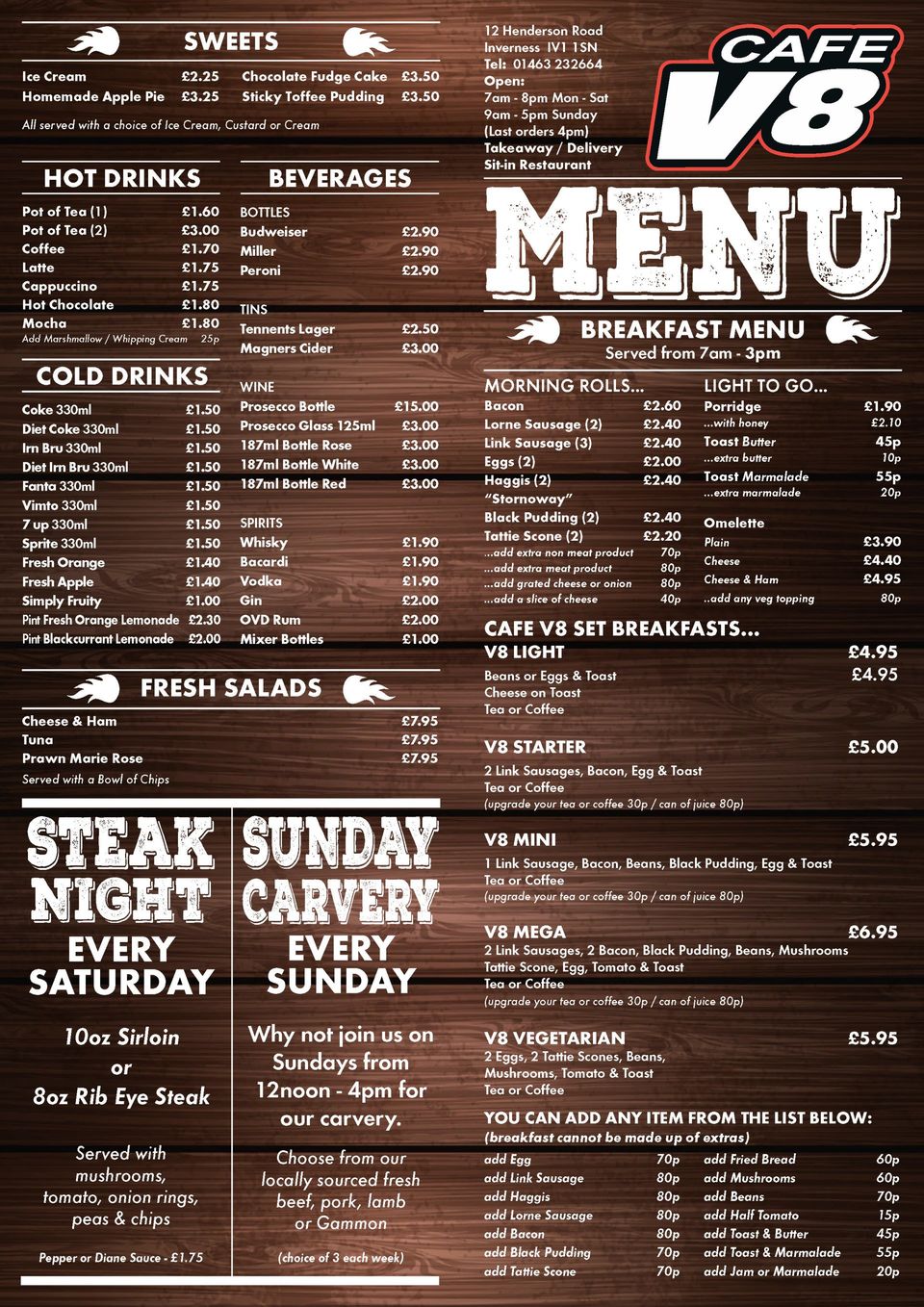 Takeaway | Breakfast | Lunch | Dinner | Inverness