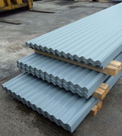 Corrugated iron sheeting and scaffolding materials in London