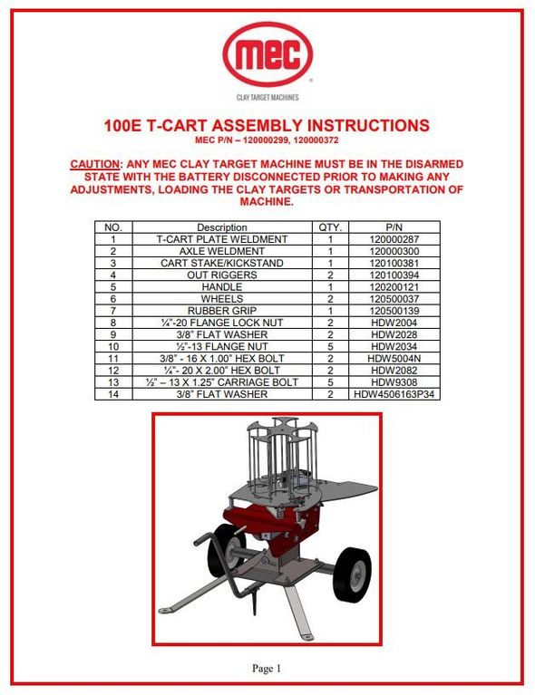 MEC Trap Clay Throwers owner manuals to help understand your machine.