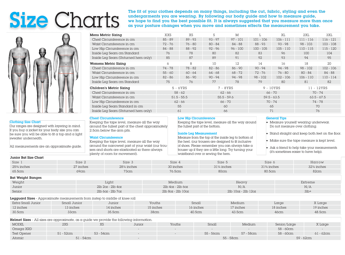 Size Guide Bishops Auckland Durham Lorimers 4 Cricket size-guide-bishops-auckland-durham-lorimers-4-cricket