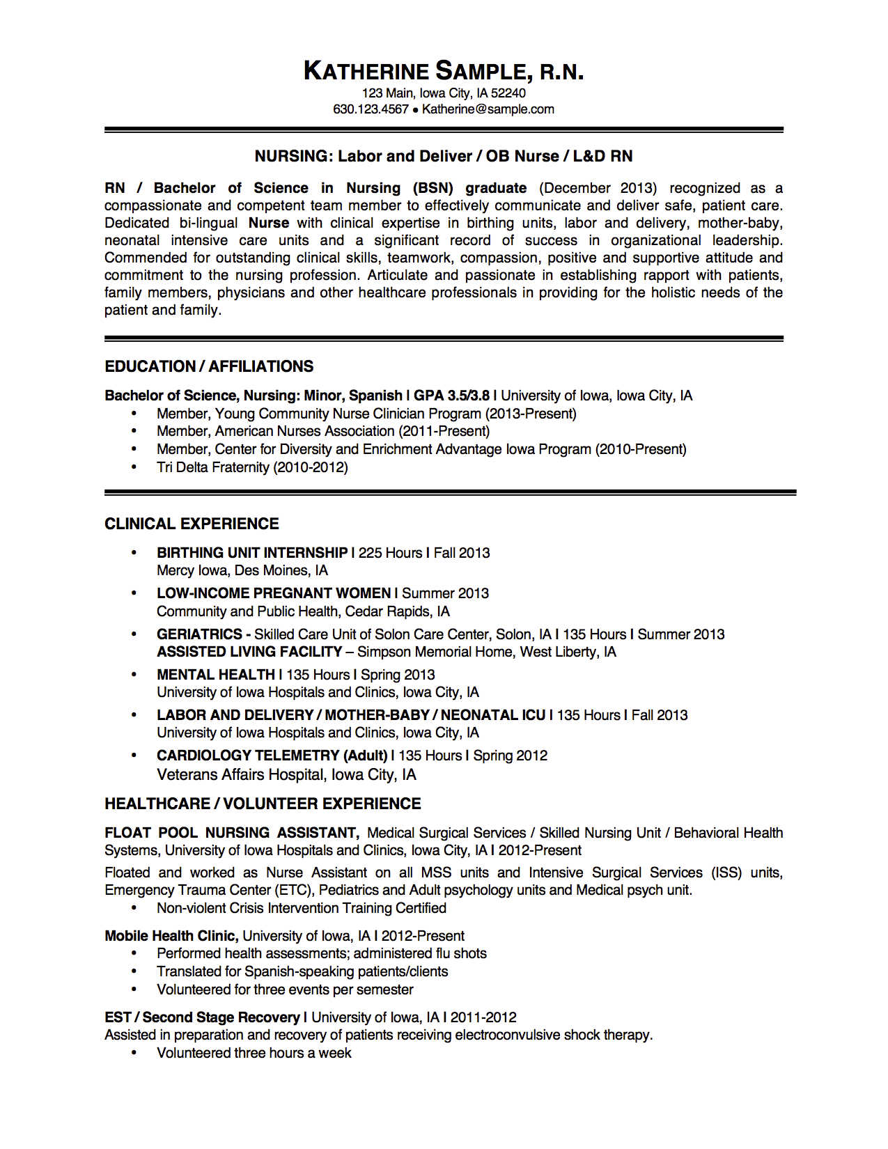 Chicago Style Resume Template