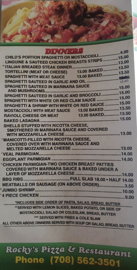 Rocky's Pizza & Restaurant - menu, Rocky's Pizza & Restaurant - If you ...