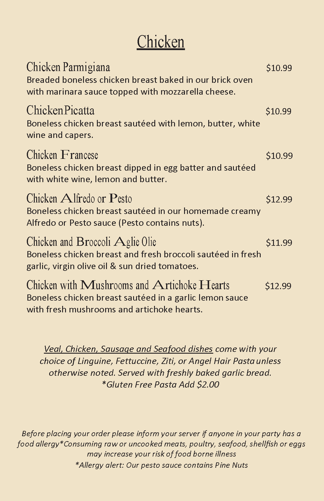 Il Forno Lunenburg Ma 01462 Lunch Menu