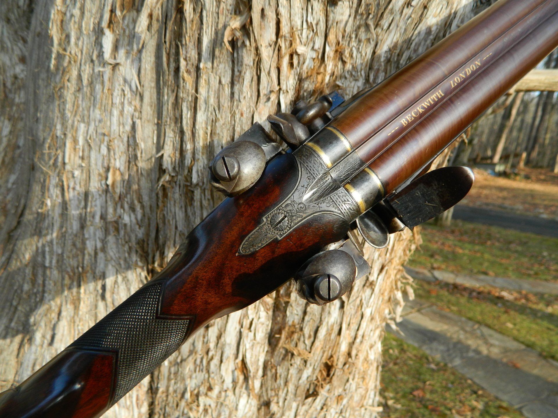 William Beckwith, London. Exquisite 15-bore, double-barreled flintlock ...